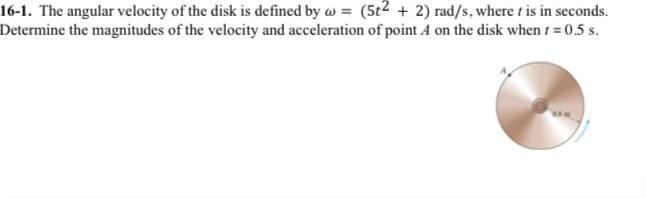 Solved 16-1. The angular velocity of the disk is defined by | Chegg.com