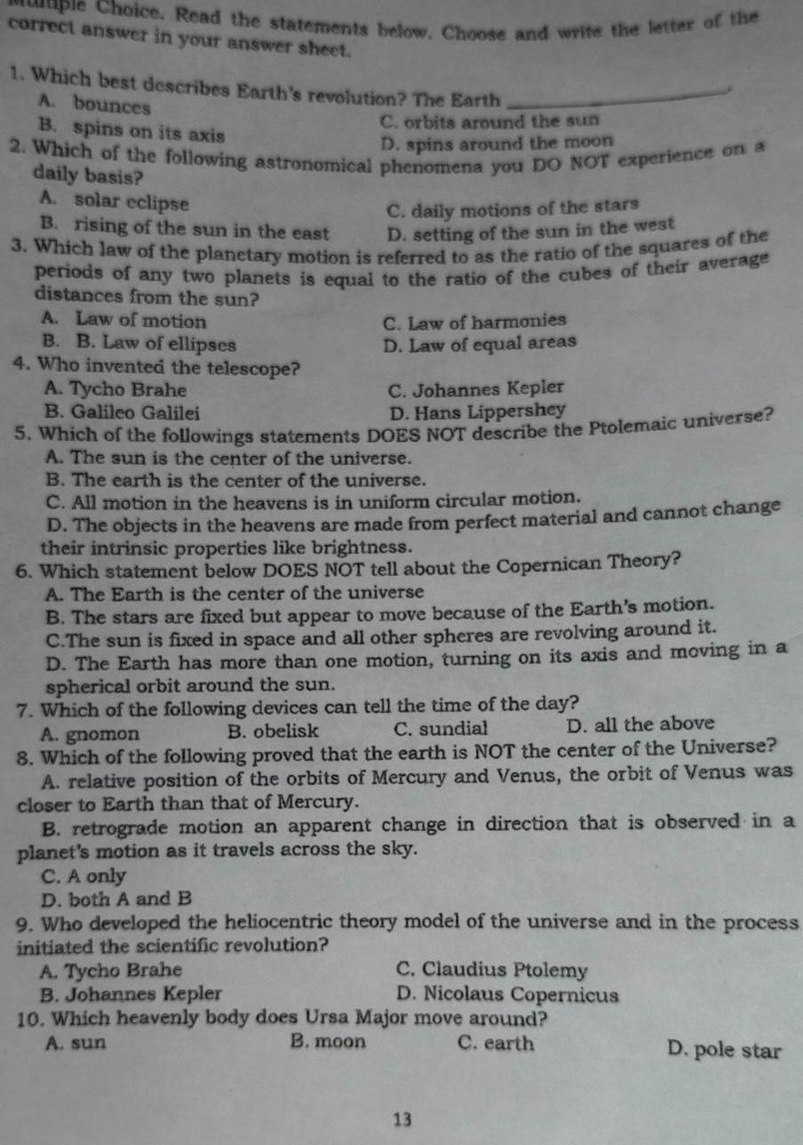 Solved cericie Choice. Rcad the statements below. Choose and | Chegg.com