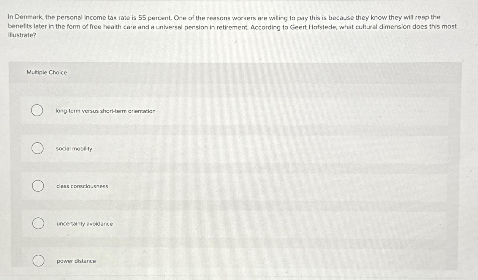 Solved In Denmark, the personal income tax rate is 55 | Chegg.com