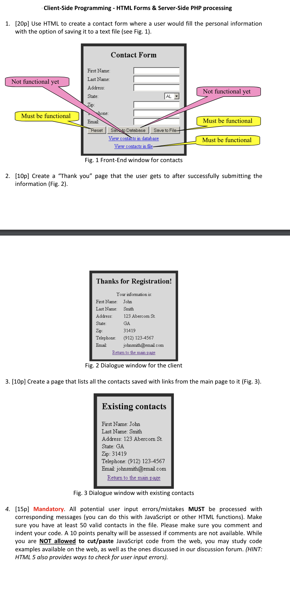 Solved Client-Side Programming - ﻿HTML Forms & Server-Side | Chegg.com