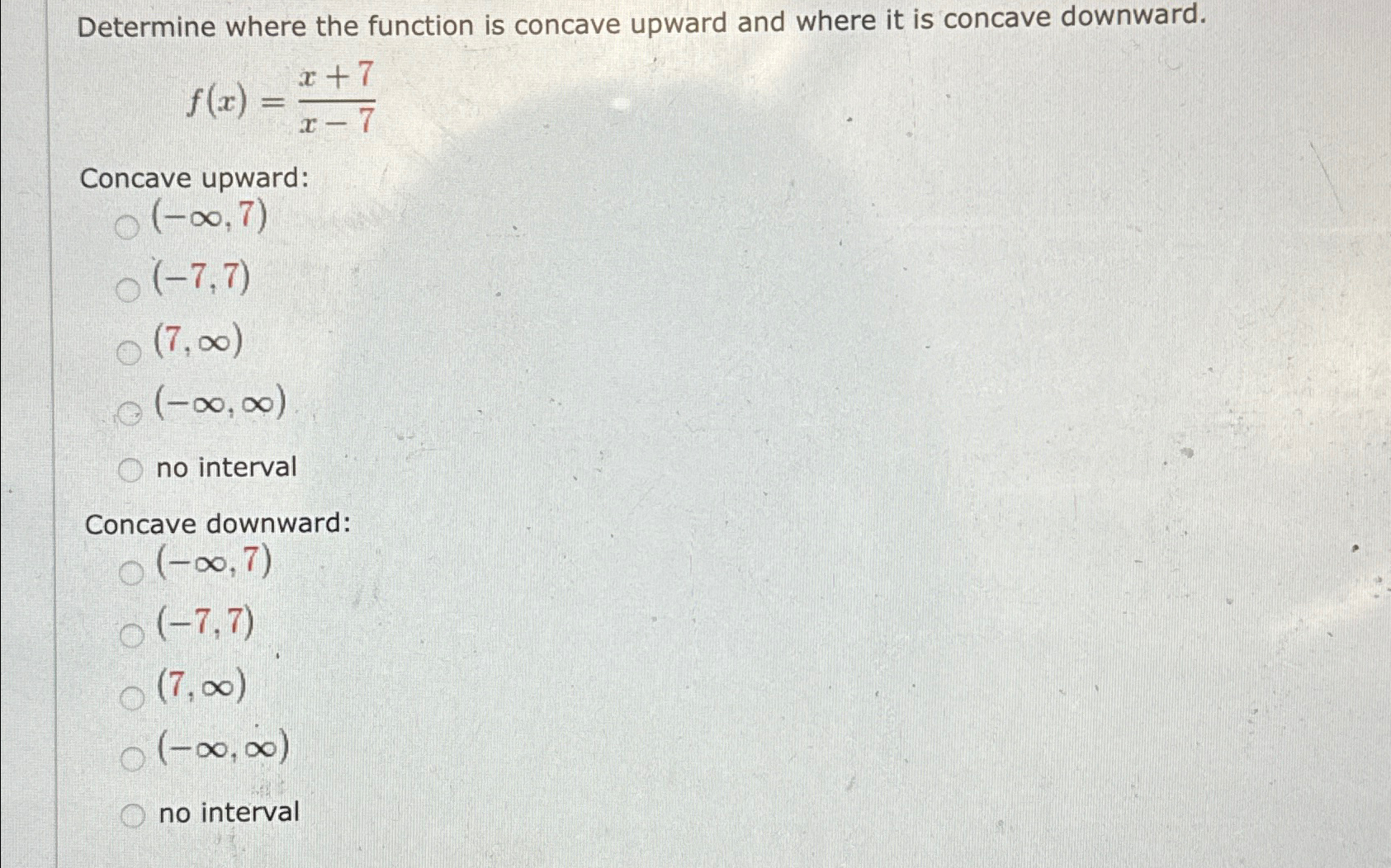 Solved Determine where the function is concave upward and | Chegg.com