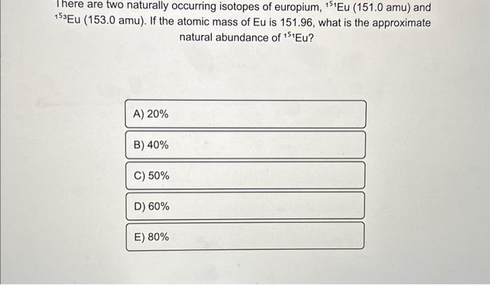 Solved There are two naturally occurring isotopes of | Chegg.com