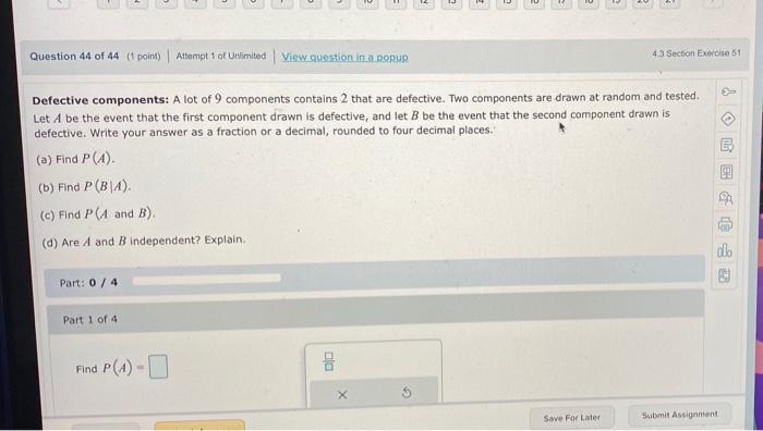 Solved Question 44 of 44 ( point) Attempt 1 of Unlimited | Chegg.com