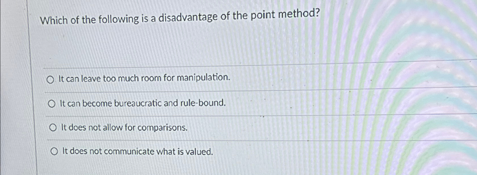 Solved Which of the following is a disadvantage of the point | Chegg.com