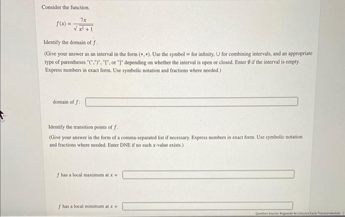 Solved Consider the function. f(x)=x2+17x Identify the | Chegg.com