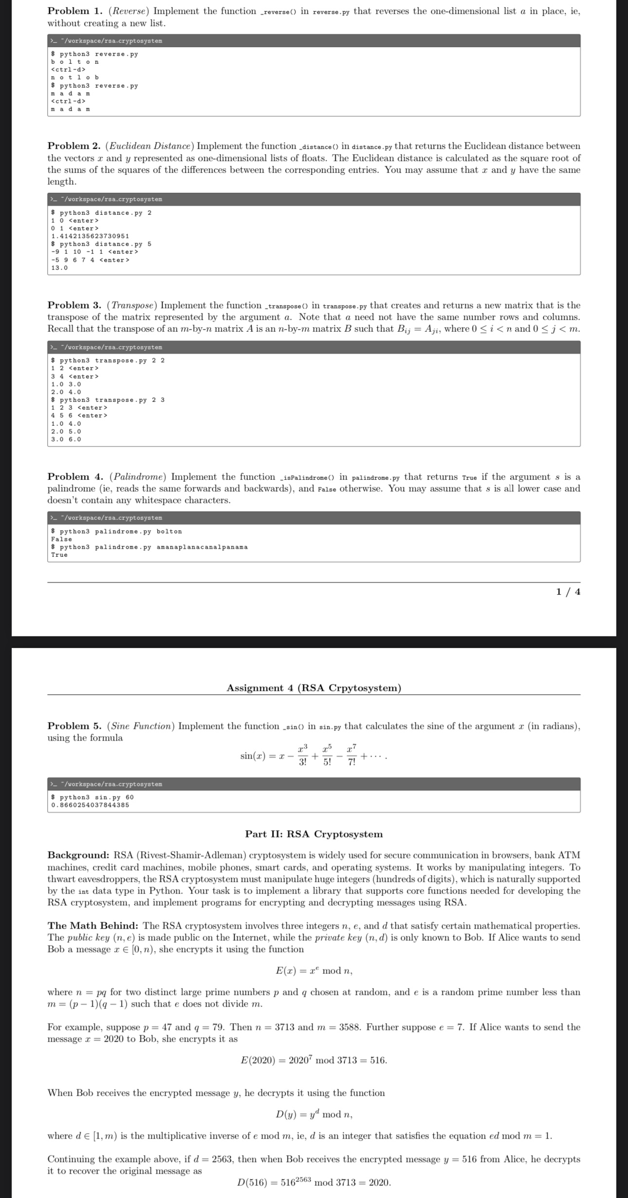Solved Problem 1. (Reverse) ﻿Implement the function | Chegg.com