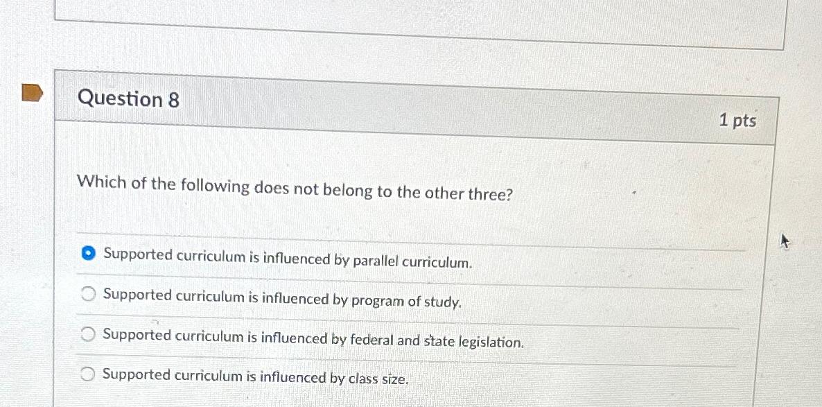 Solved Question 81 ﻿ptsWhich of the following does not | Chegg.com