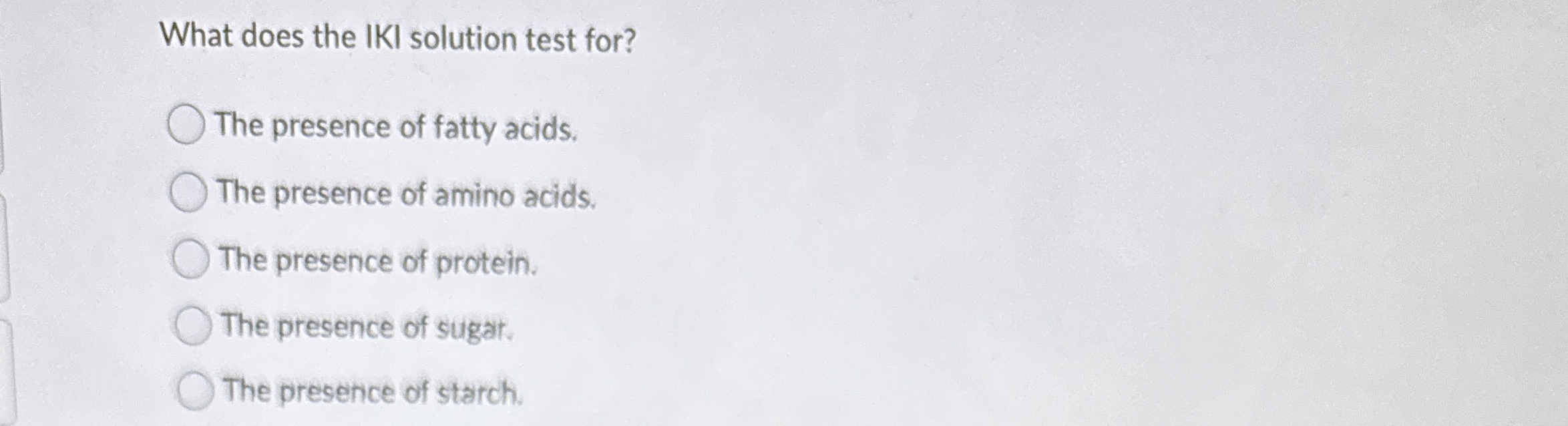 High Quality SOLUTION What does the IKI solution test for?The presence ...