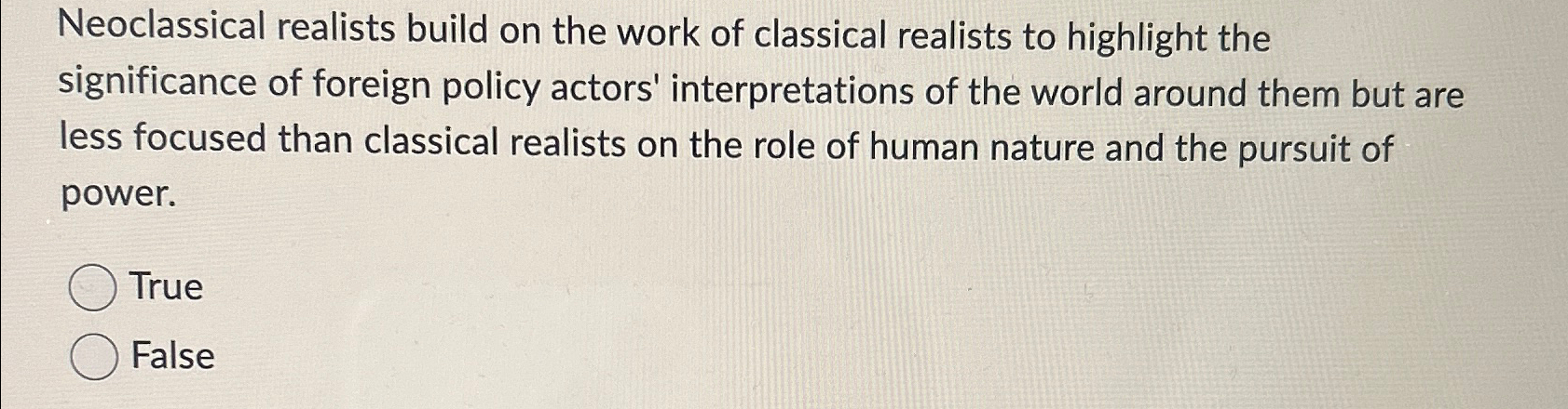 Solved Neoclassical realists build on the work of classical | Chegg.com