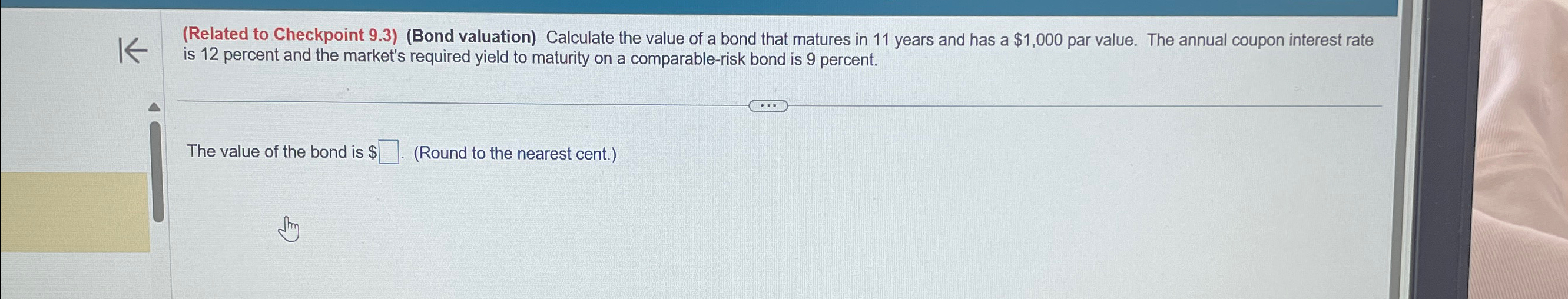 Solved (Related to Checkpoint 9.3) (Bond valuation) | Chegg.com