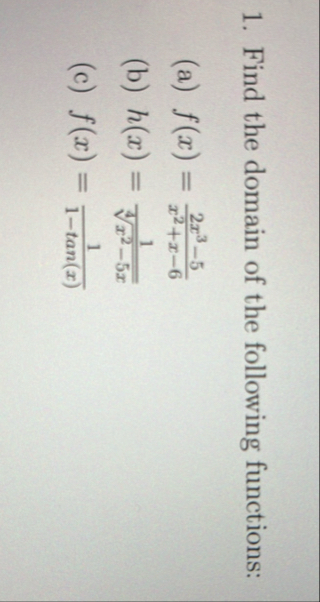 Solved Find the domain of the following | Chegg.com