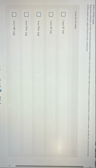 [Solved]: Select all that apply. Aqueous solutions of nitric