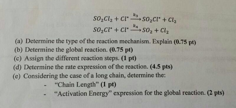 Solved Exercise III: (10 pts) At 270°C, SO2Cl2 dissociates | Chegg.com