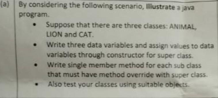 Solved (a) By considering the following scenario, Illustrate | Chegg.com