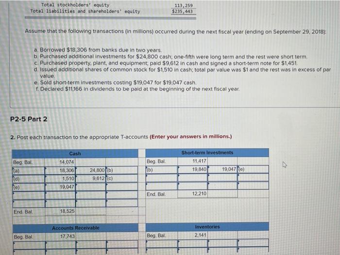 Solved 2 P2-5 (Algo) Recording Transactions, Preparing | Chegg.com