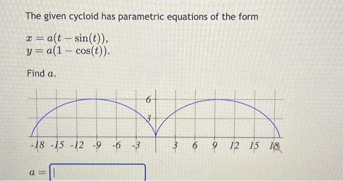 The given cycloid has parametric equations of the | Chegg.com