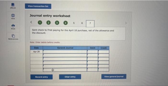 Solved Exercise 5 -3 Recording purchases, purchases returns, | Chegg.com Solved Exercise 5 -3 Recording purchases, purchases returns, | Chegg.com