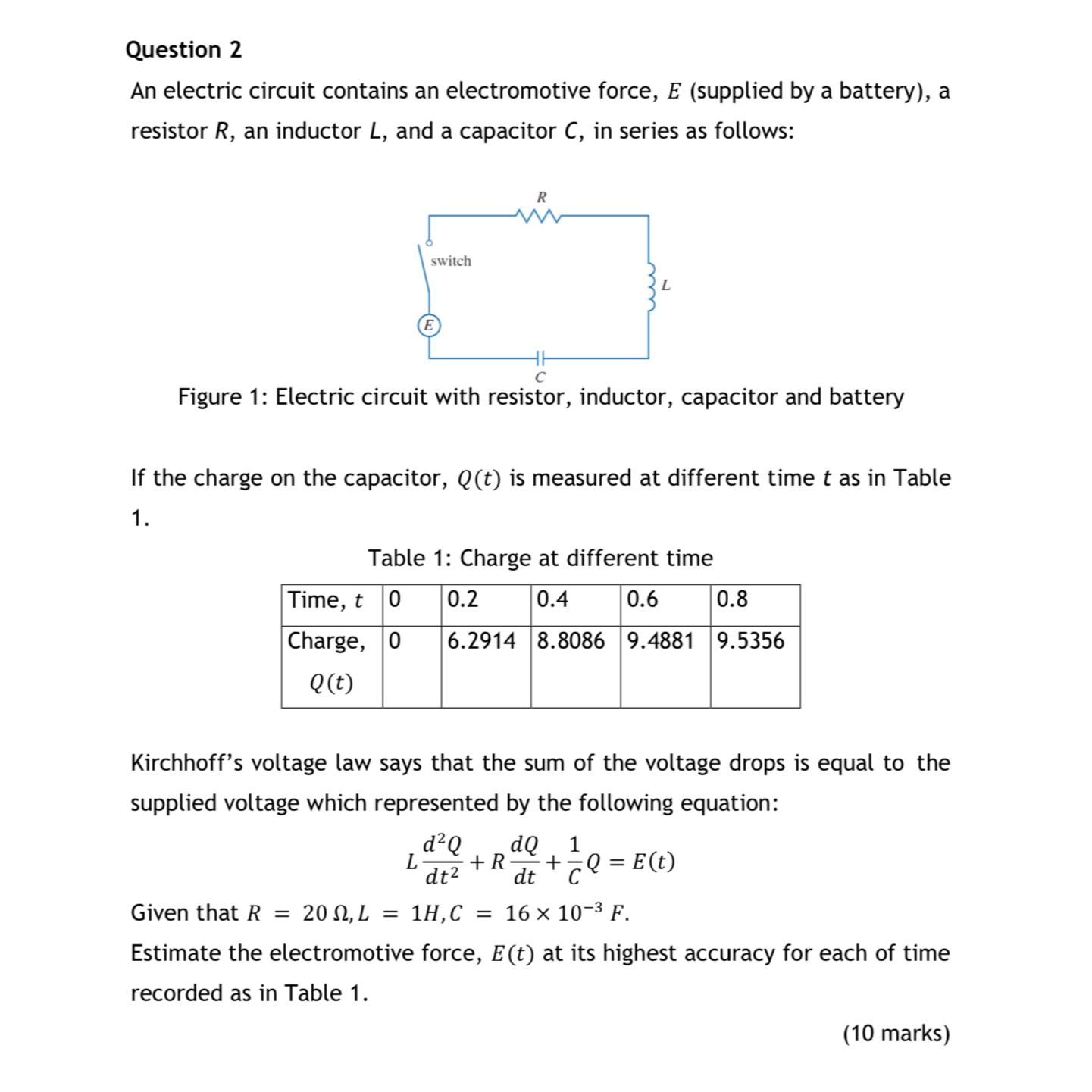 Solved Question 2An electric circuit contains an | Chegg.com