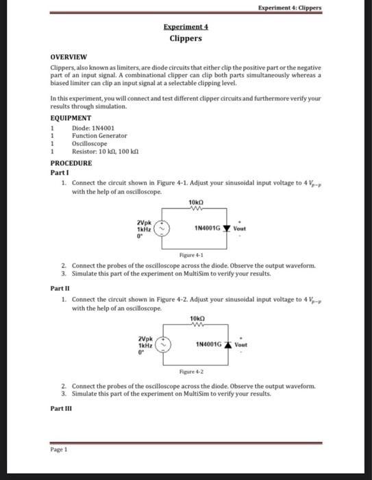 Solved Experiment 4: Clippers Experiment Clippers OVERVIEW | Chegg.com