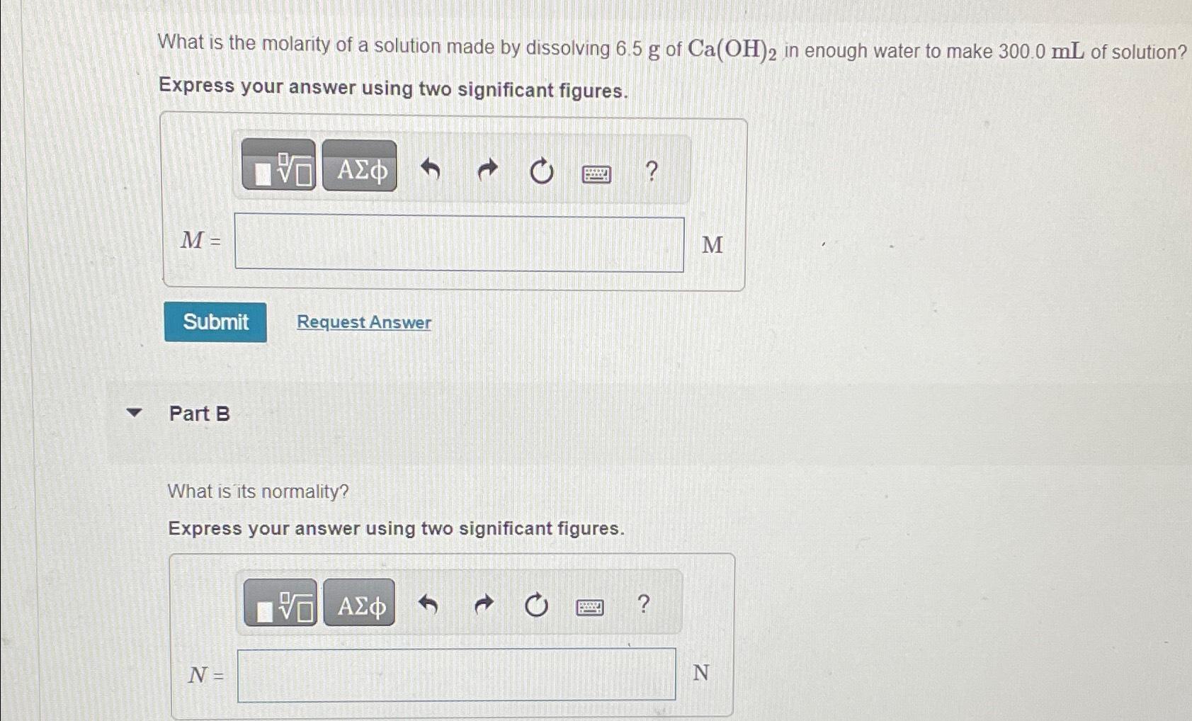 Solved What is the molarity of a solution made by dissolving | Chegg.com
