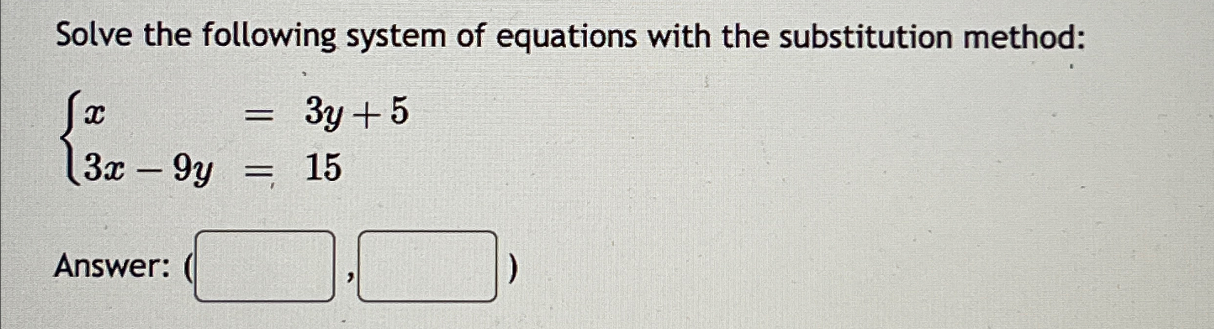 Solved Solve the following system of equations with the | Chegg.com