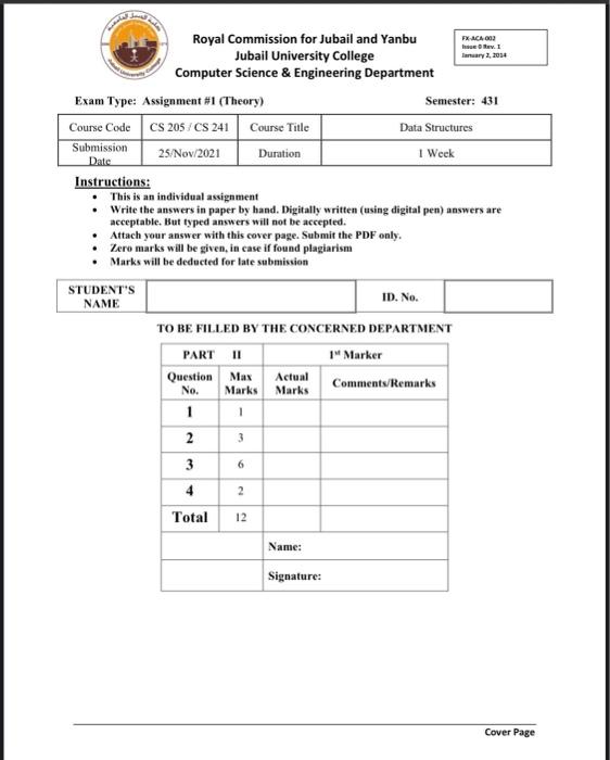 Solved JUBAIL UNIVERSITY COLLEGE DEPARTMENT OF COMPUTER | Chegg.com