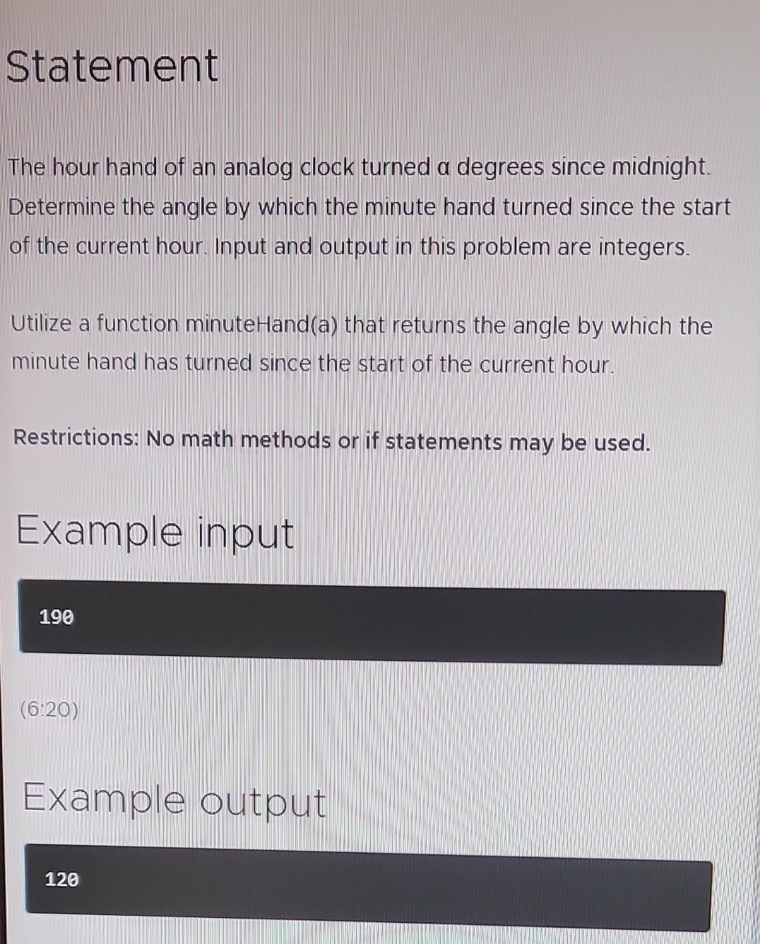 Solved The hour hand of an analog clock turned a degrees | Chegg.com