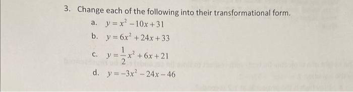 Solved 3. Change each of the following into their | Chegg.com