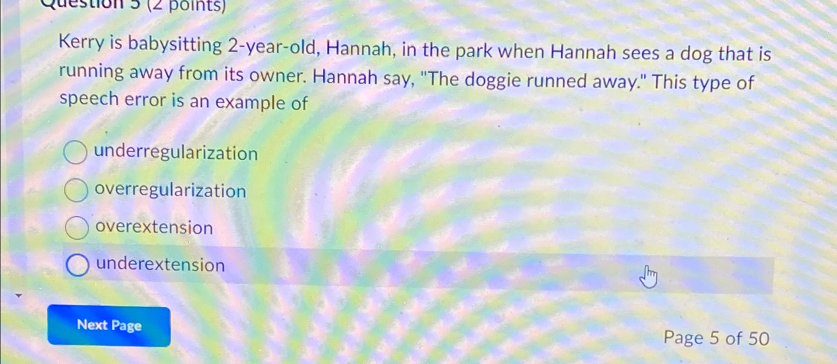 Solved Kerry is babysitting 2-year-old, Hannah, in the park | Chegg.com