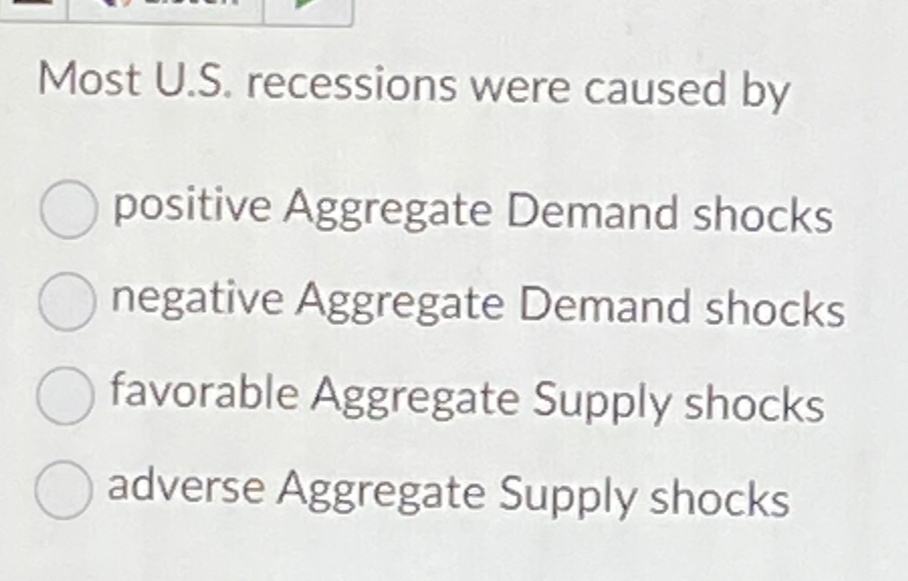 Solved Most U.S. ﻿recessions were caused by positive | Chegg.com