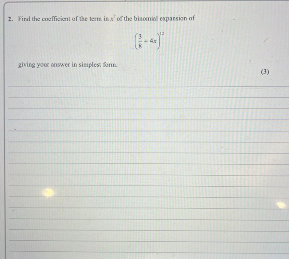 Solved Find the coefficient of the term in x7 ﻿of the | Chegg.com
