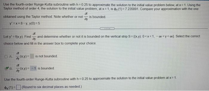Solved Use the fourth-order Runge-Kutta subroutine with | Chegg.com