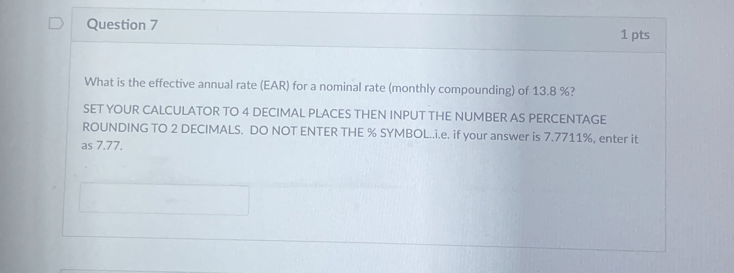 Solved Question 71 ﻿ptsWhat is the effective annual rate | Chegg.com