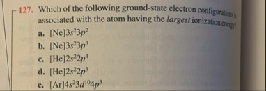 Solved Which of the following ground-state electron | Chegg.com