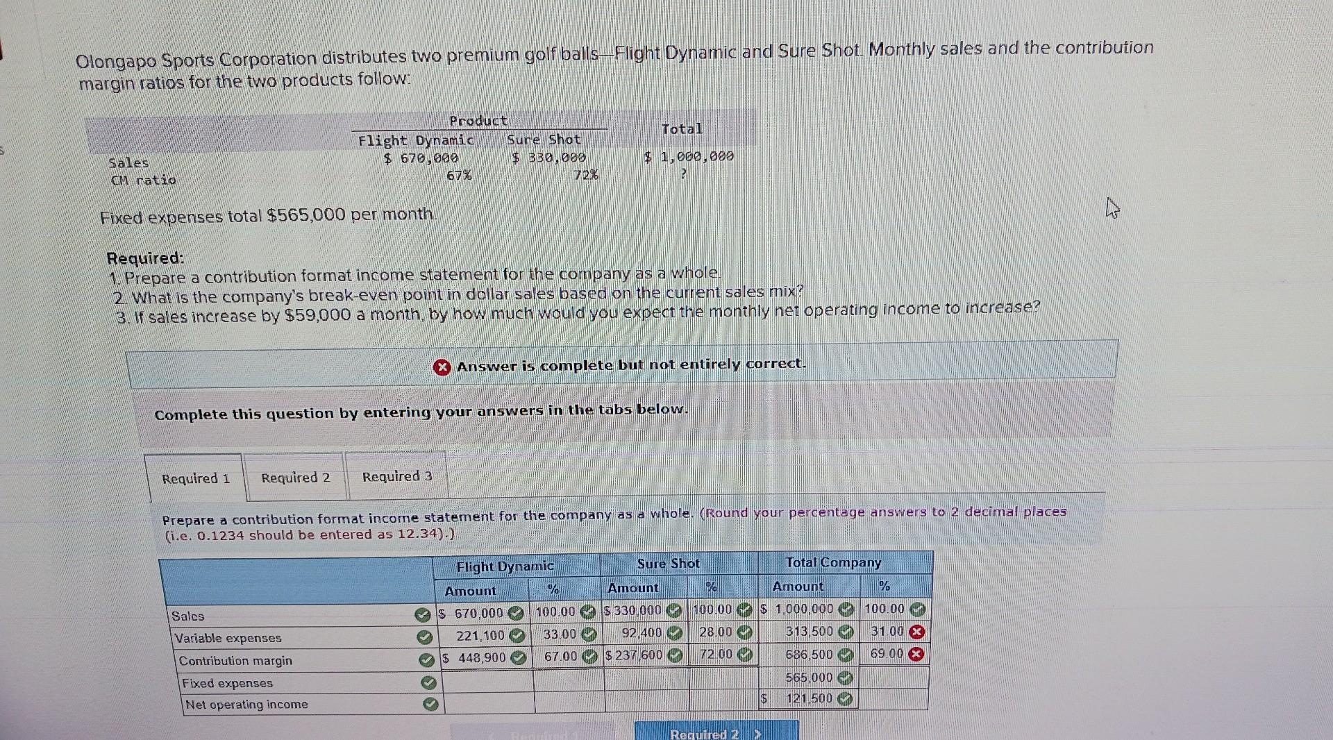 Solved (x) Answer is complete but not entirely correct. | Chegg.com