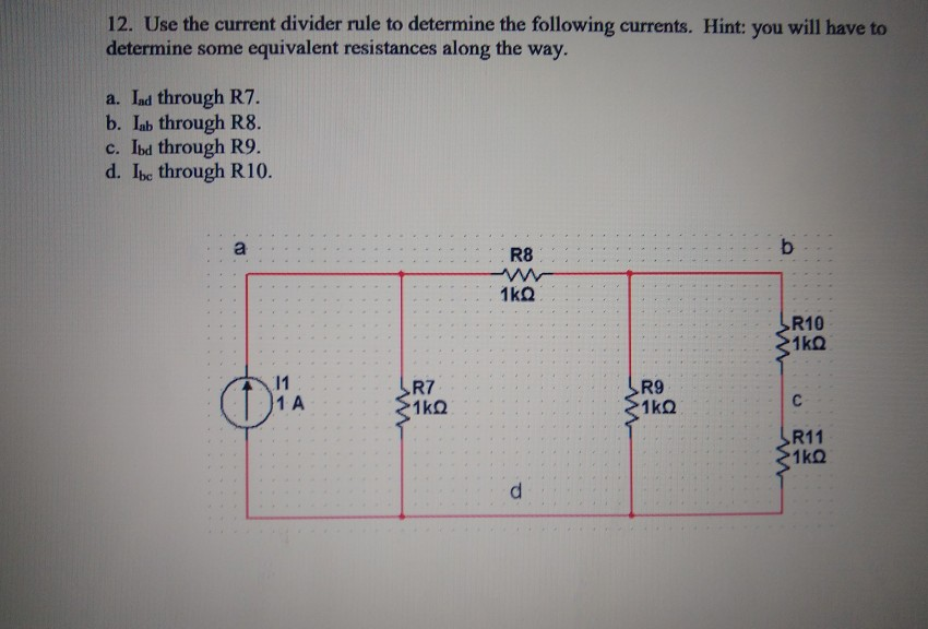 Solved 12. Use the current divider rule to determine the | Chegg.com