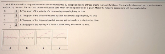 Solved (1 point) Almost any kind of quantitative data can be | Chegg.com