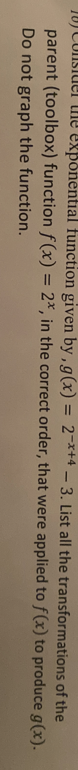 Solved function given by, g(x)=2-x+4-3. ﻿List all the | Chegg.com
