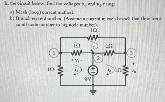 Solved In the circuit below, find the voltages va and vb | Chegg.com