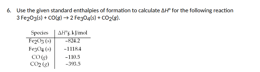 Solved Use the given standard enthalpies of formation to | Chegg.com