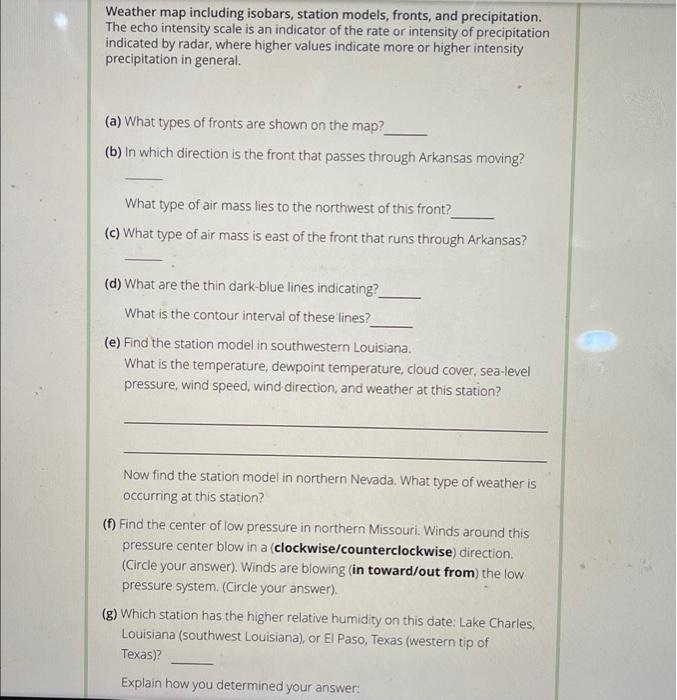 Solved EXERCISE 18.6 Predicting Changes in Weather from | Chegg.com