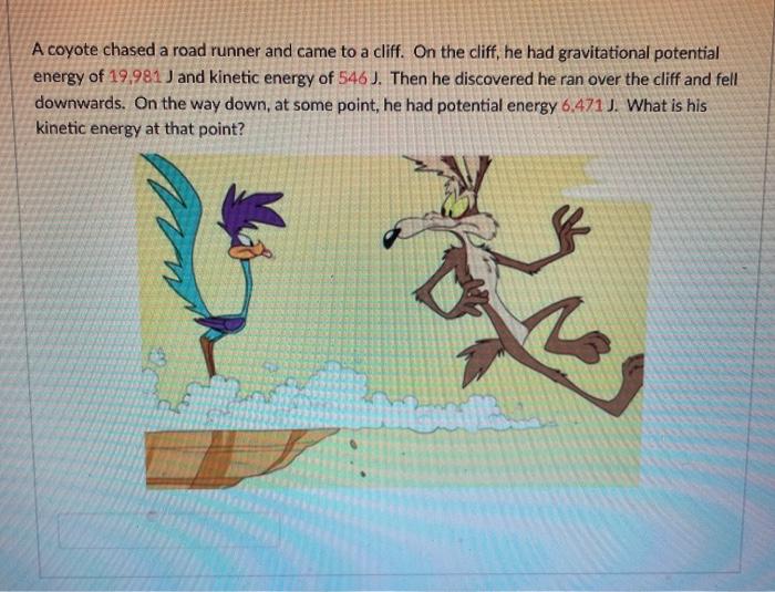 Solved A coyote chased a road runner and came to a cliff. On | Chegg.com