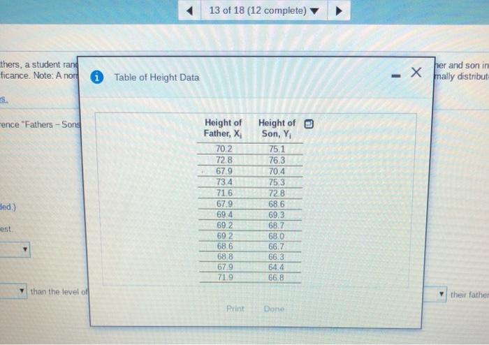 To test the belief that are the student donc 19 ans | Chegg.com