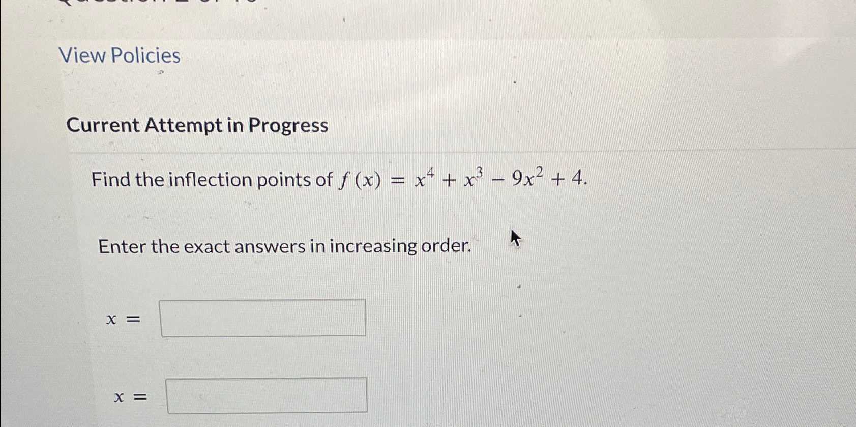 Solved View PoliciesCurrent Attempt in ProgressFind the | Chegg.com