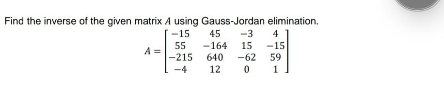 Solved Verify Cayley Hamilton theorem for the given matrix B | Chegg.com