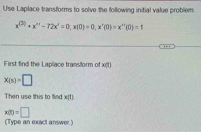 Solved Use Laplace transforms to solve the following initial | Chegg.com