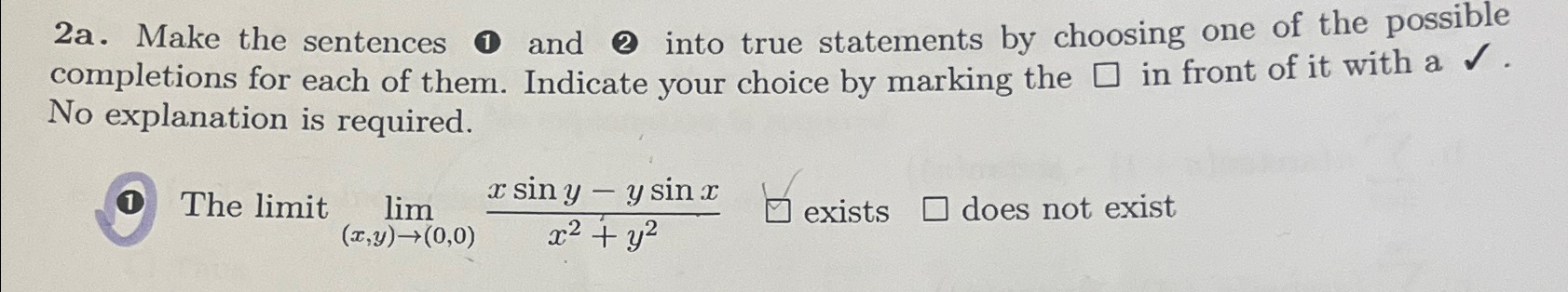 Solved 2a. ﻿Make the sentences (1) ﻿and (2) ﻿into true | Chegg.com