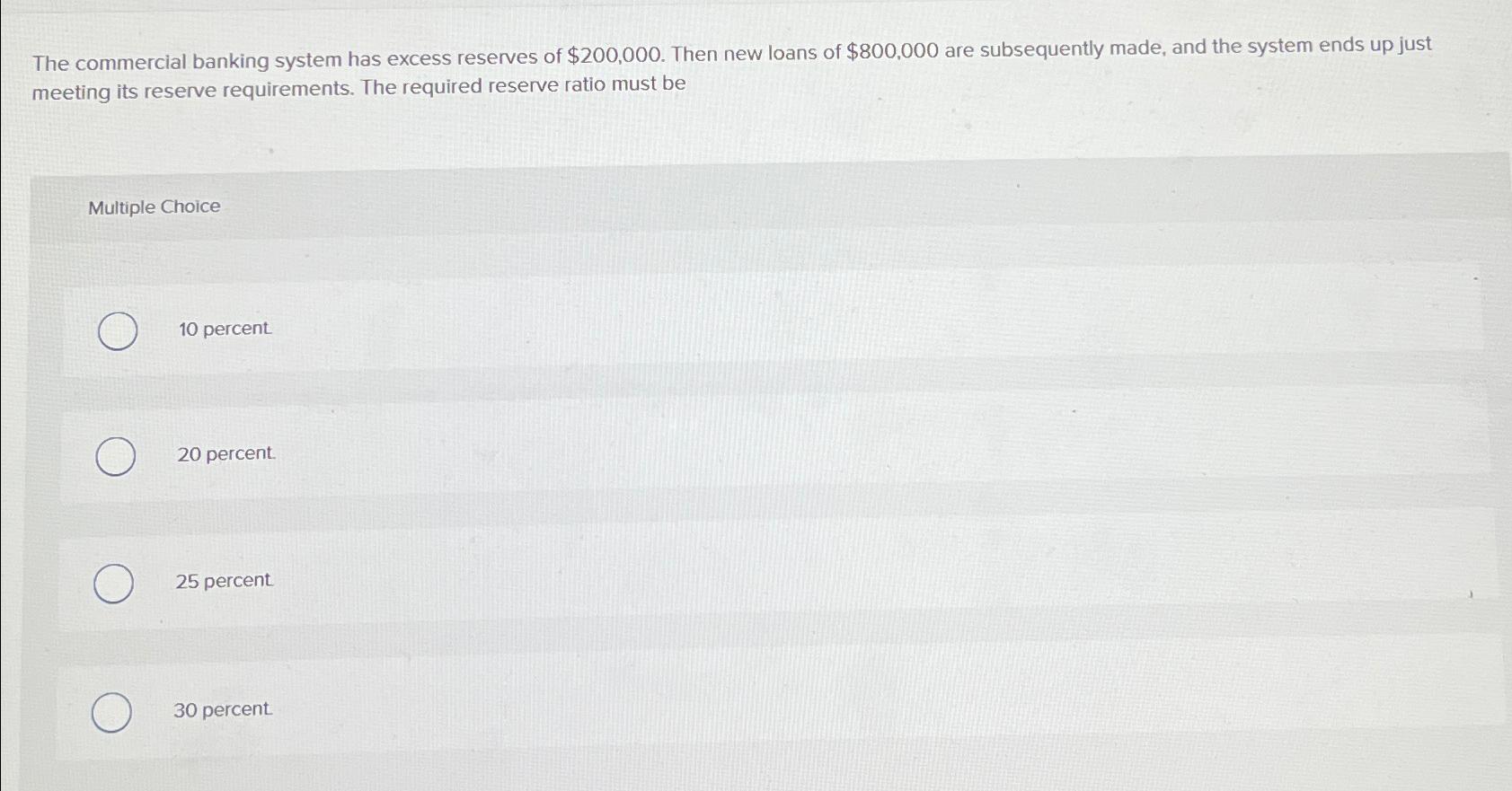 Solved The commercial banking system has excess reserves of | Chegg.com