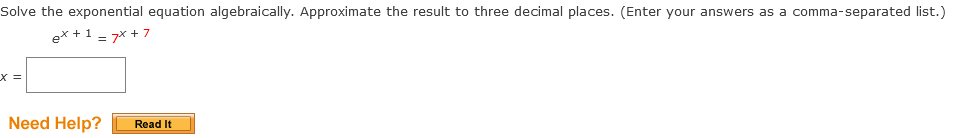Solved Solve the exponential equation algebraically. | Chegg.com