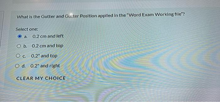 Solved What is the Gutter and Gutter Position applied in the | Chegg.com